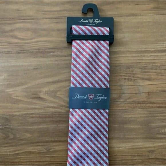 David Taylor | Accessories | David Taylor Mens Necktie Red And Grey ...